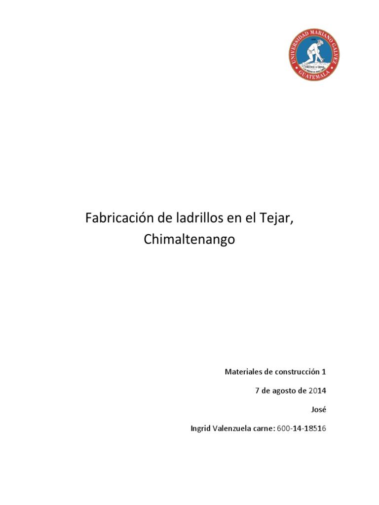 Fabricación de Ladrillos en El Tejar | PDF | Barro | Ladrillo