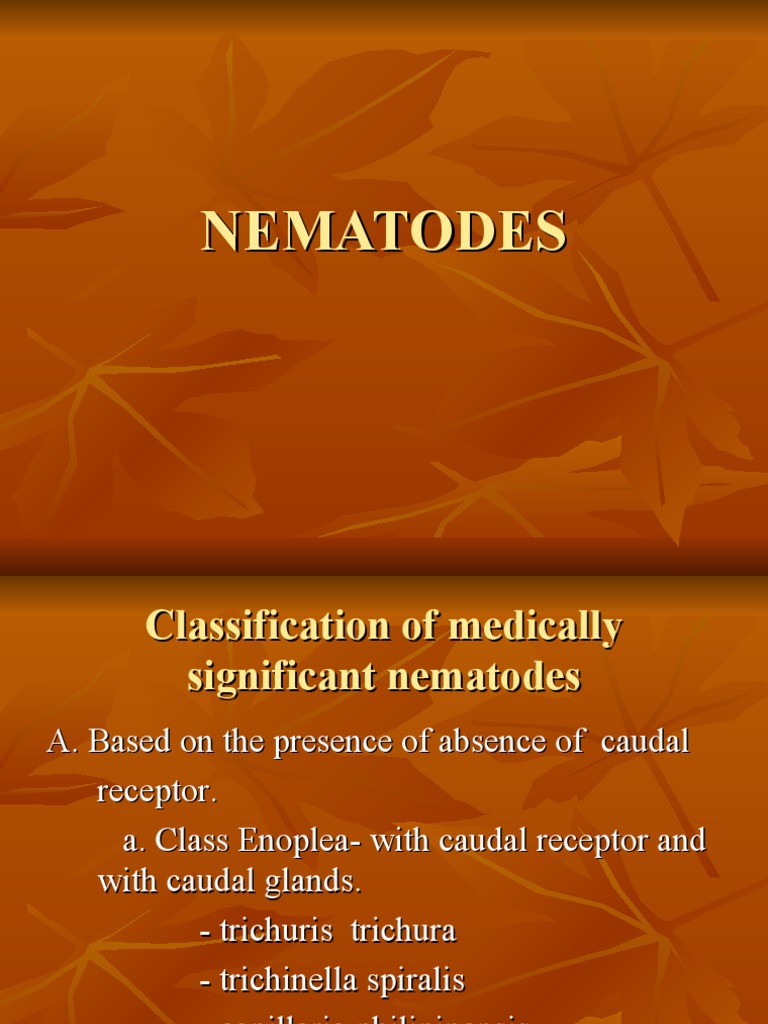 Classification of Nematodes by Habitat | PDF | Parasitology | Medicine