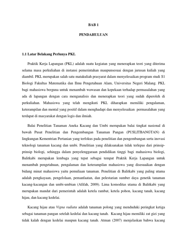 Bab 1 Laporan | PDF