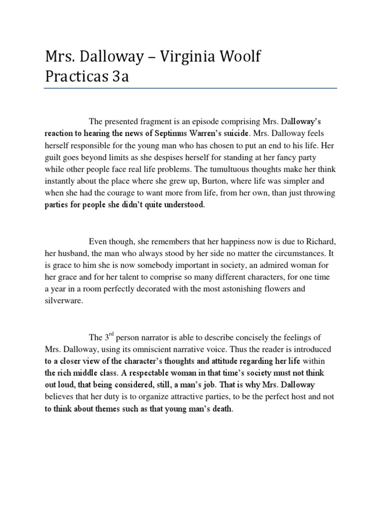 Mrs. Dalloway - Virginia Woolf Practicas 3a | Download Free PDF | Mrs ...