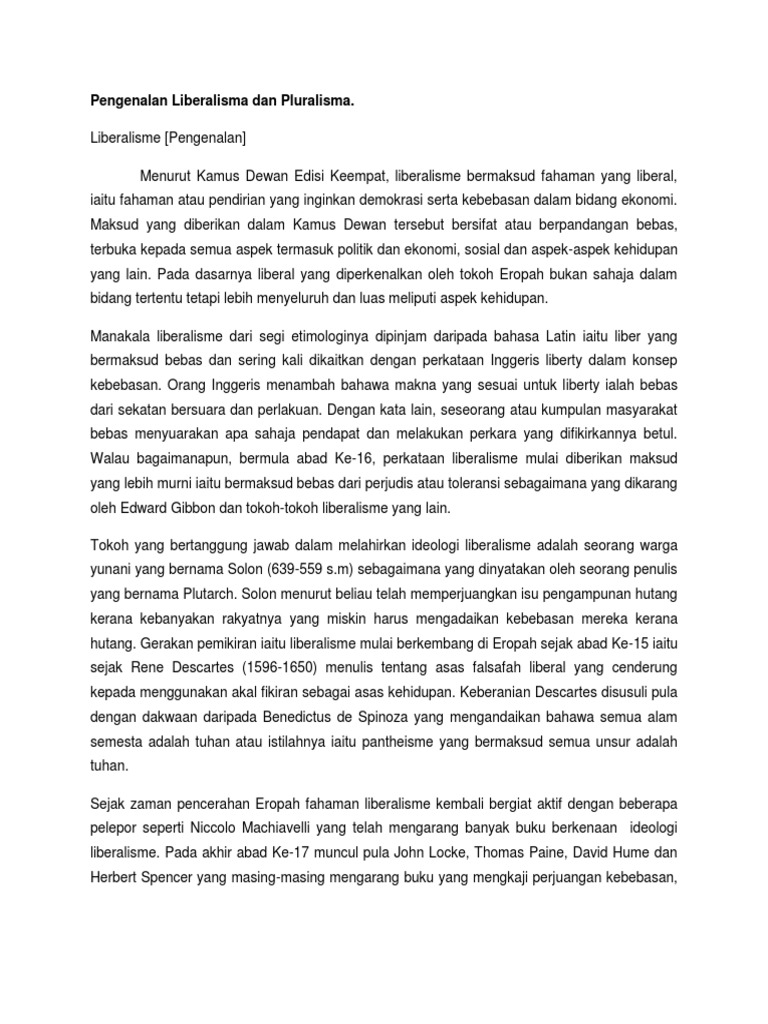 Pengenalan Ideologi Liberalisme | PDF