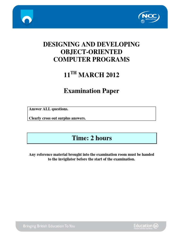 Ddoocp Ep March2012 Final | PDF | Object Oriented Programming | Class ...