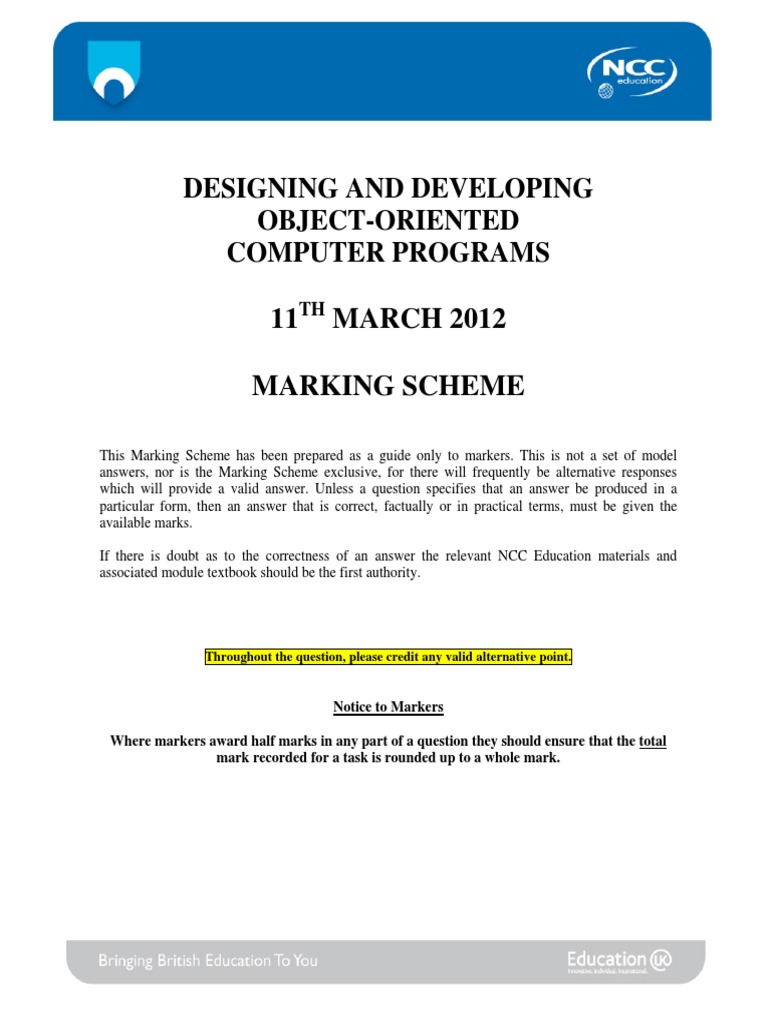 Ddoocp Ms March2012 Final | PDF | Class (Computer Programming) | Method (Computer Programming)
