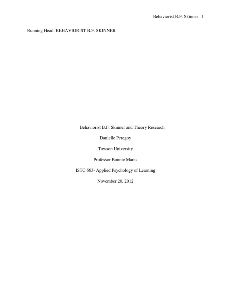 B.F. Skinner's Behaviorism Explained | PDF | Reinforcement | Behaviorism