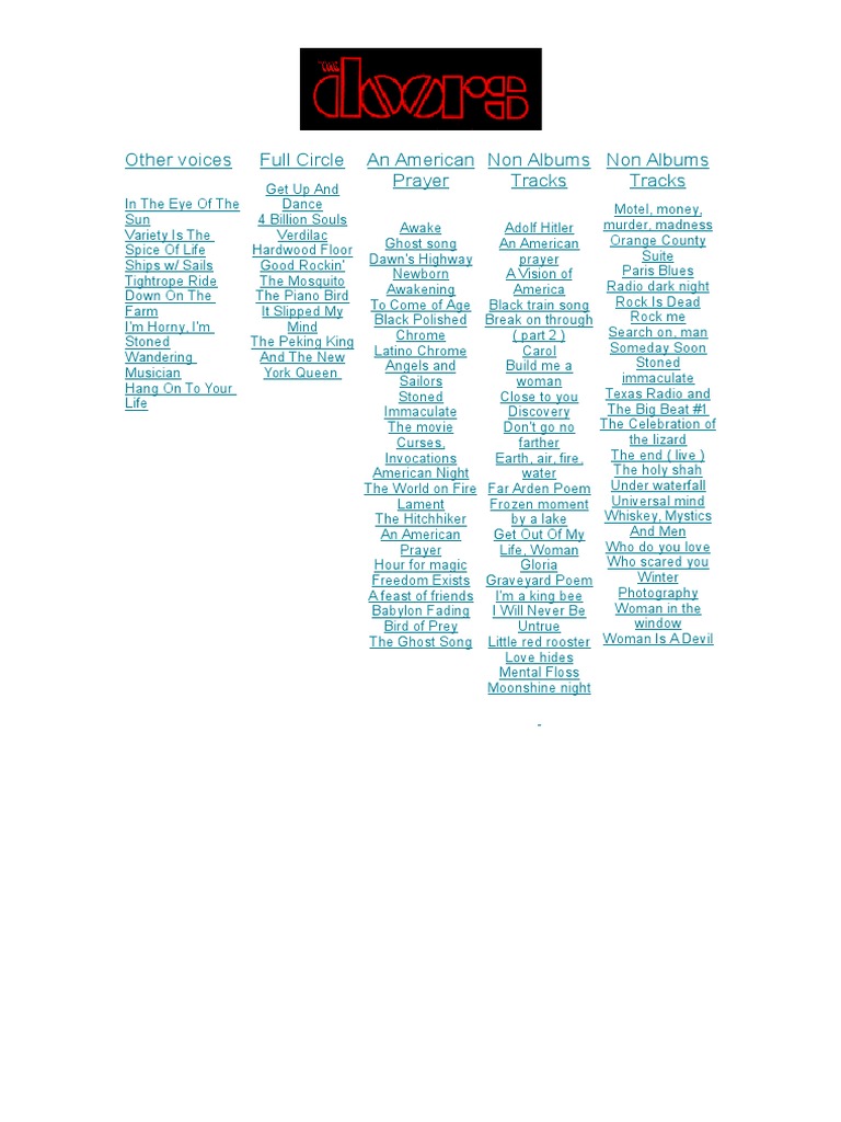 The Doors-Lyrics 2 | PDF