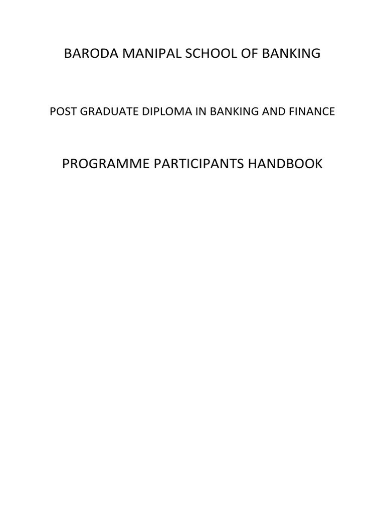 Baroda Manipal Banking Diploma Handbook | PDF