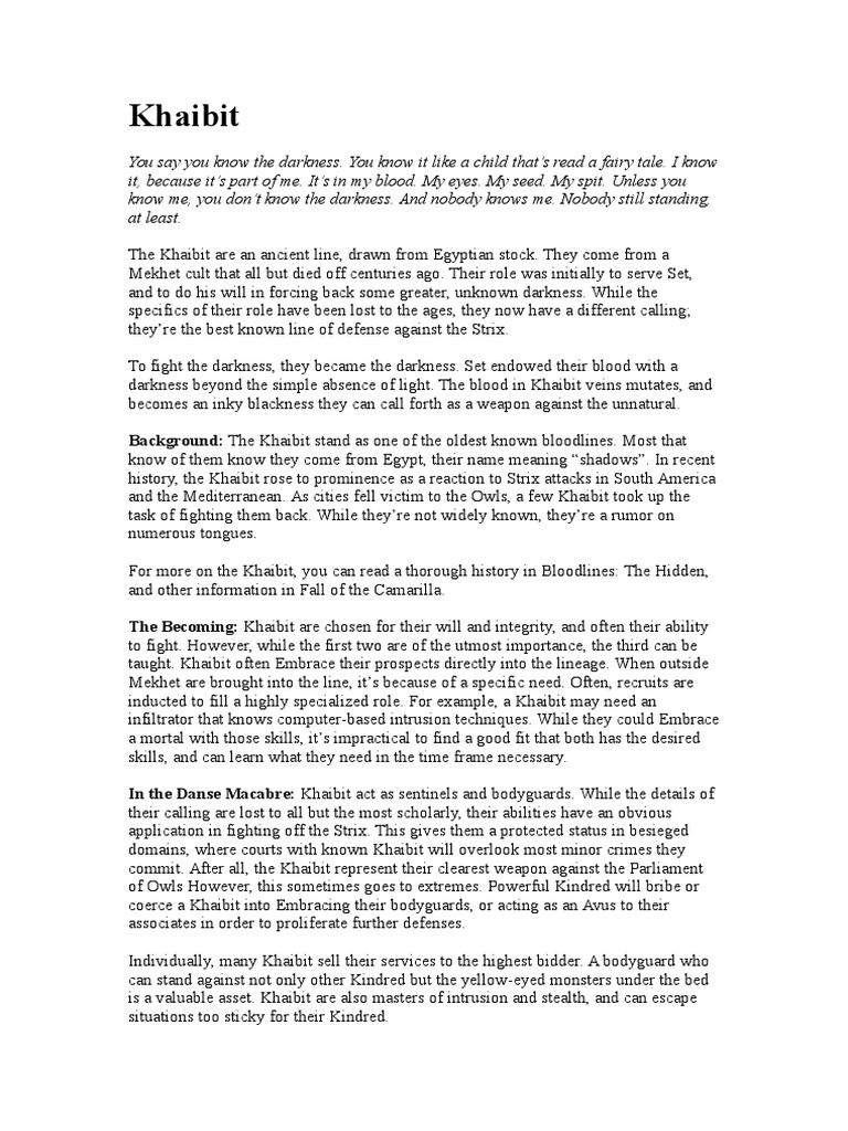 The Guardians of Darkness: An Examination of the Ancient Khaibit ...