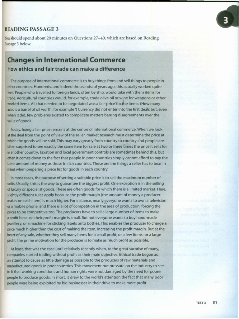 Changes in International Commerce: Reading Passage 3 | Download Free ...