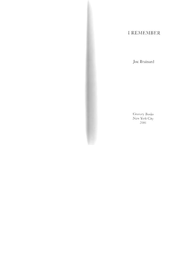 I Remember | PDF