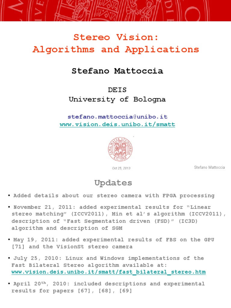 Stereo Vision | PDF | Image Segmentation | Stereoscopy
