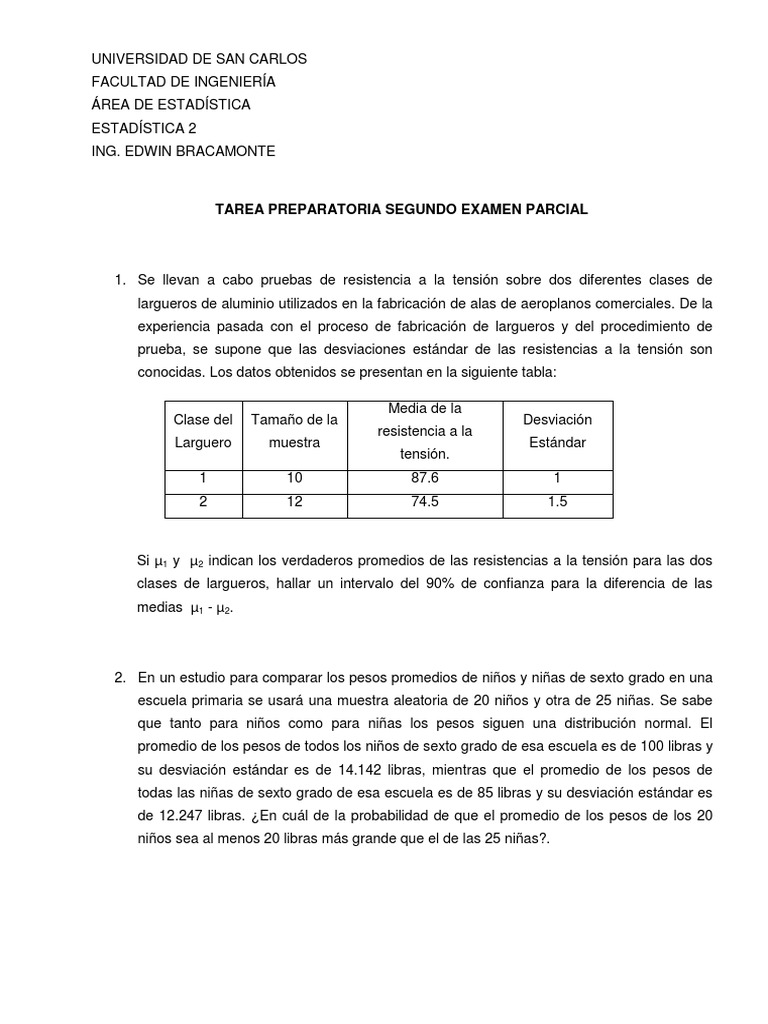 Tarea 2 - E2 | PDF | Muestreo (Estadísticas) | Desviación Estándar