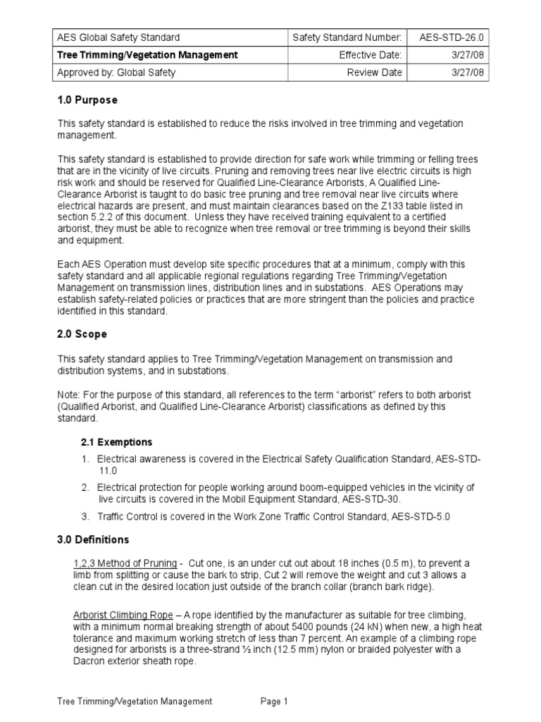 Tree Trimming-Vegetation Management Standard | PDF | Electricity ...