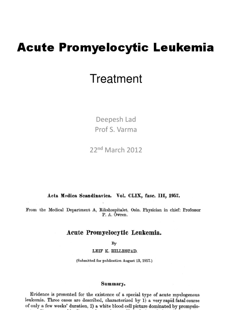 APL Treatment Advances and Strategies | PDF | Cure | Diseases And Disorders