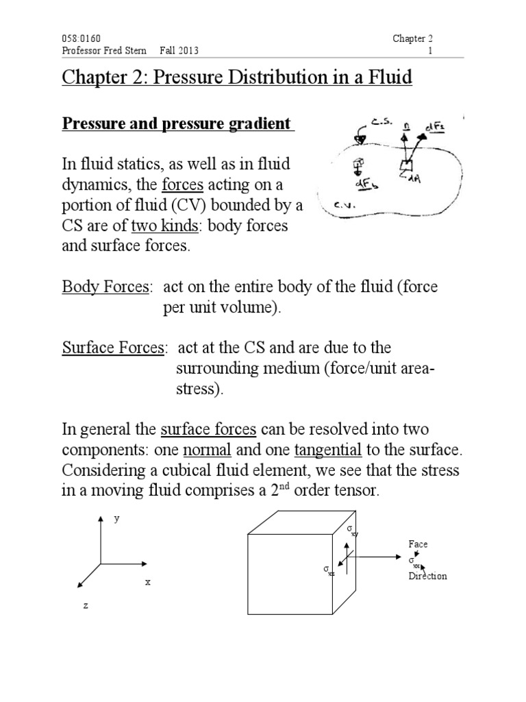 Chapter 2: Pressure Distribution in A Fluid: Pressure and Pressure ...