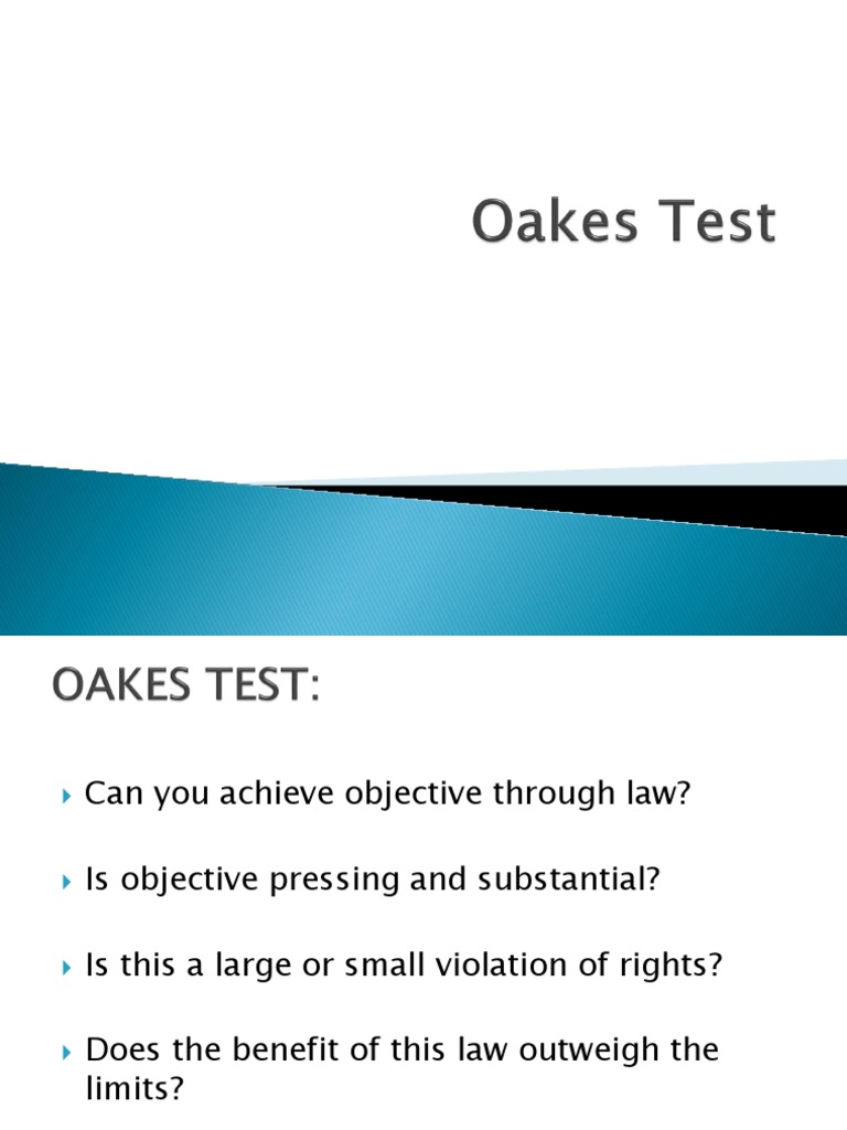 Intro To The Oakes Test | PDF | Virtue | Justice