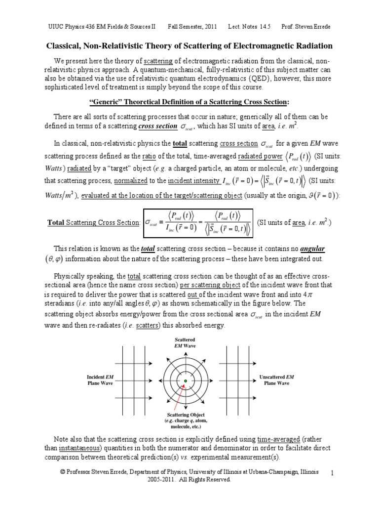 Scattering Theory | PDF | Cross Section (Physics) | Trigonometric Functions