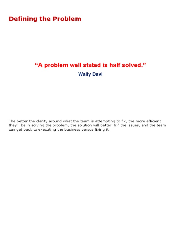 Writing Problem Statement-3 Steps | PDF | Brainstorming | Applied ...