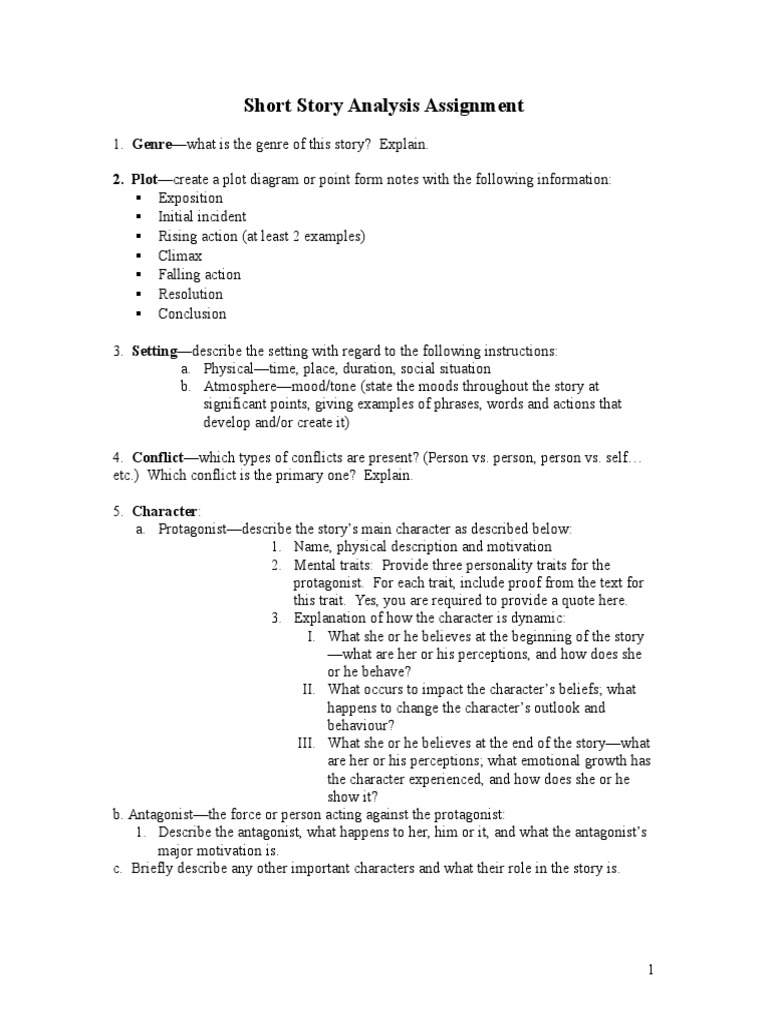 Short Story Analysis Assignment | PDF | Cognitive Science