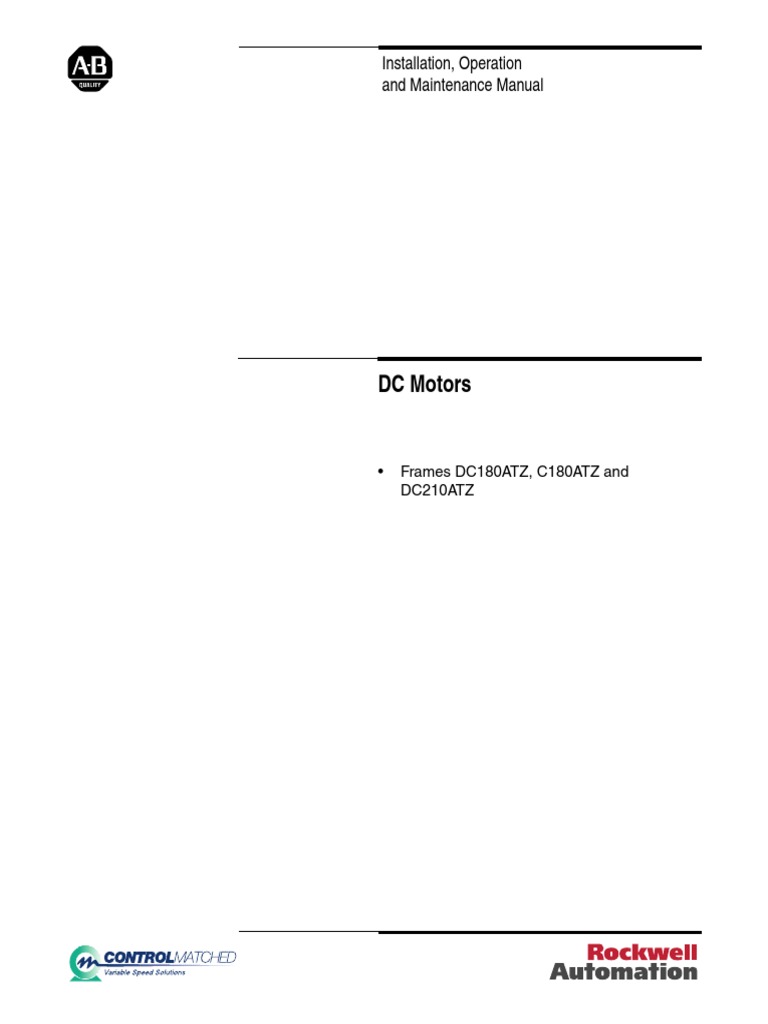 DC Motors: Installation, Operation and Maintenance Manual | PDF | Belt ...
