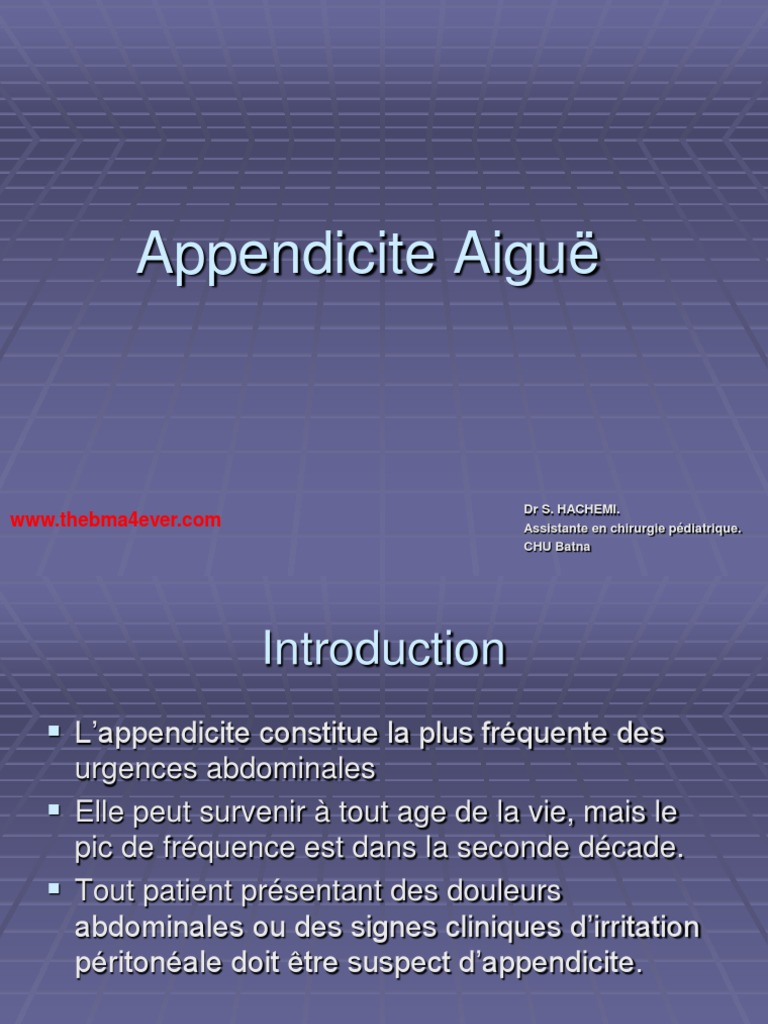 Appendicite Aiguë : Diagnostic et Traitement | PDF | Médecine ...