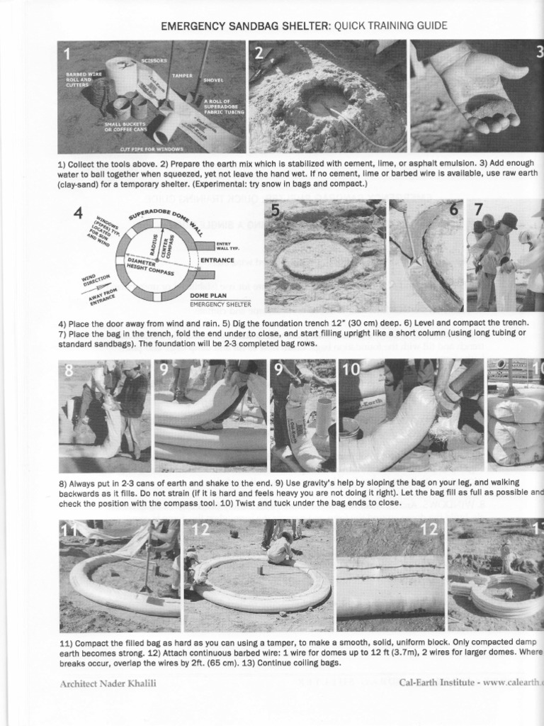 Quick Guide to Building an Emergency Domed Sandbag Shelter | PDF ...