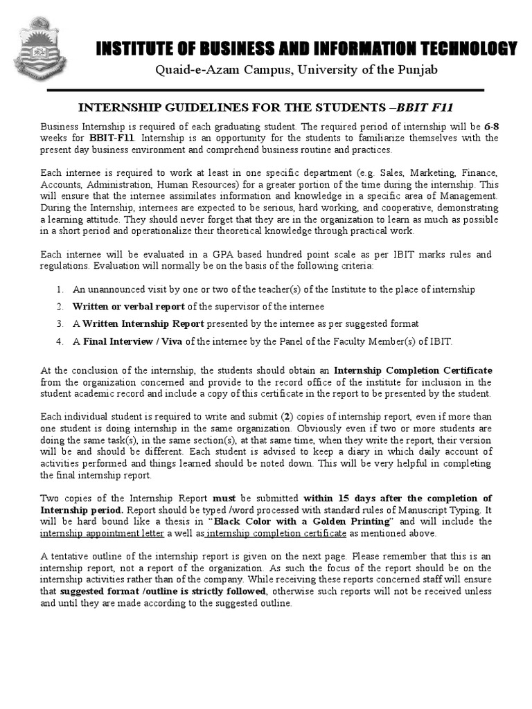 Internship Rules & Format | PDF | Learning Programs | Learning