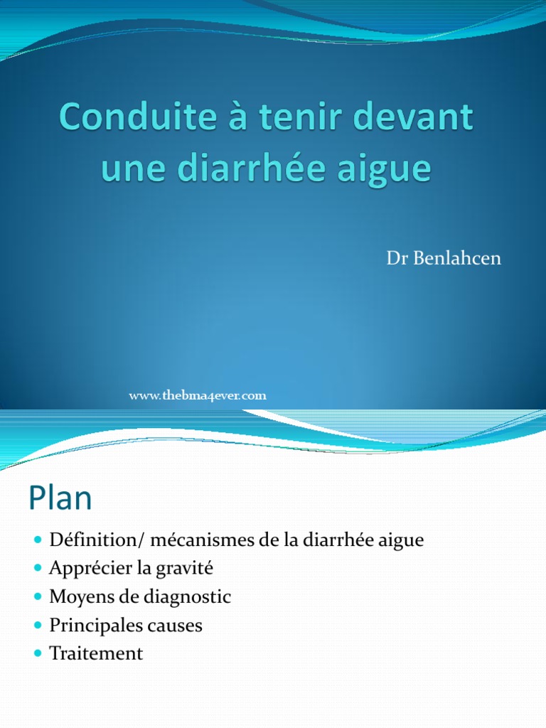 CAT une diarrhée aigue.pptx | Diarrhée | Escherichia coli