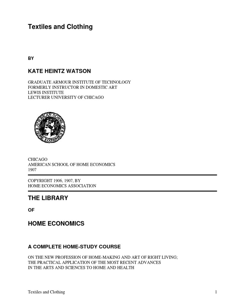 Textiles and Clothing by Watson, Kate Heintz | PDF | Loom | Weaving