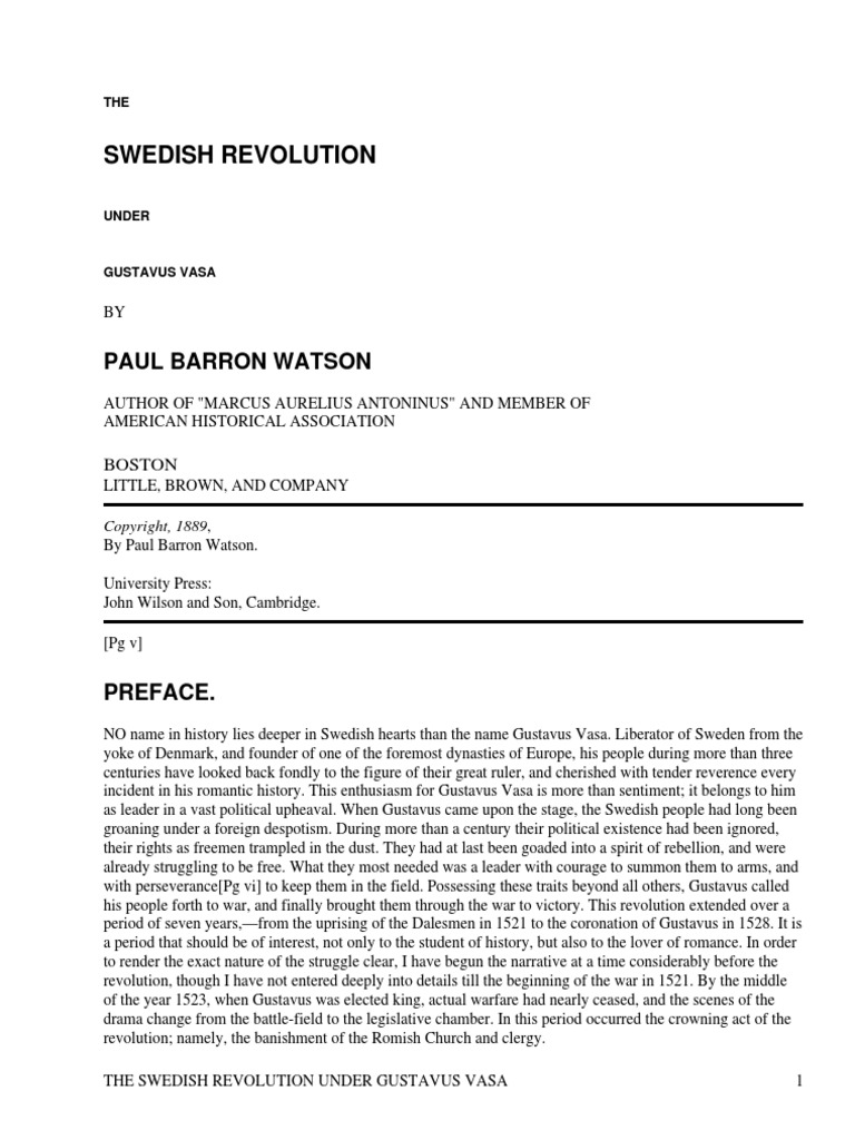 Swedish Revolution: Paul Barron Watson | PDF | Sweden | Government