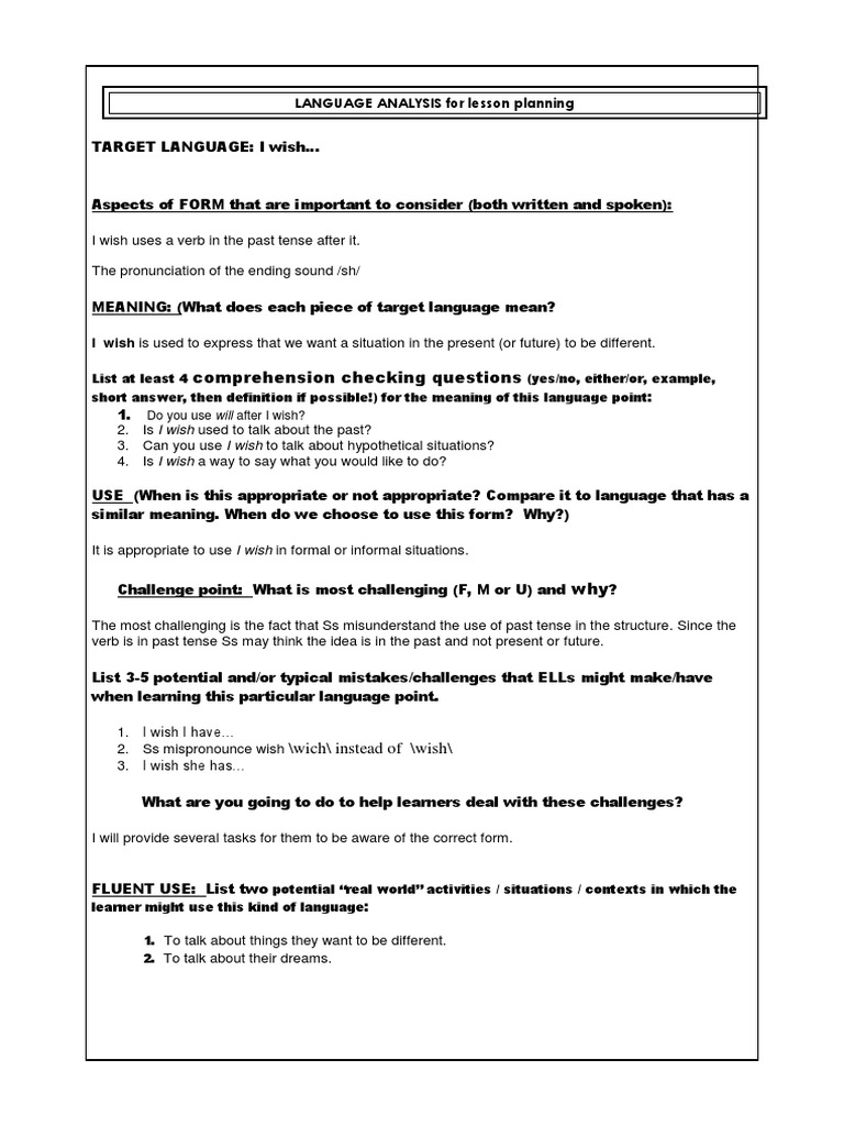 Language Analysis ECRIF PDF | PDF | Grammatical Tense | Second Language