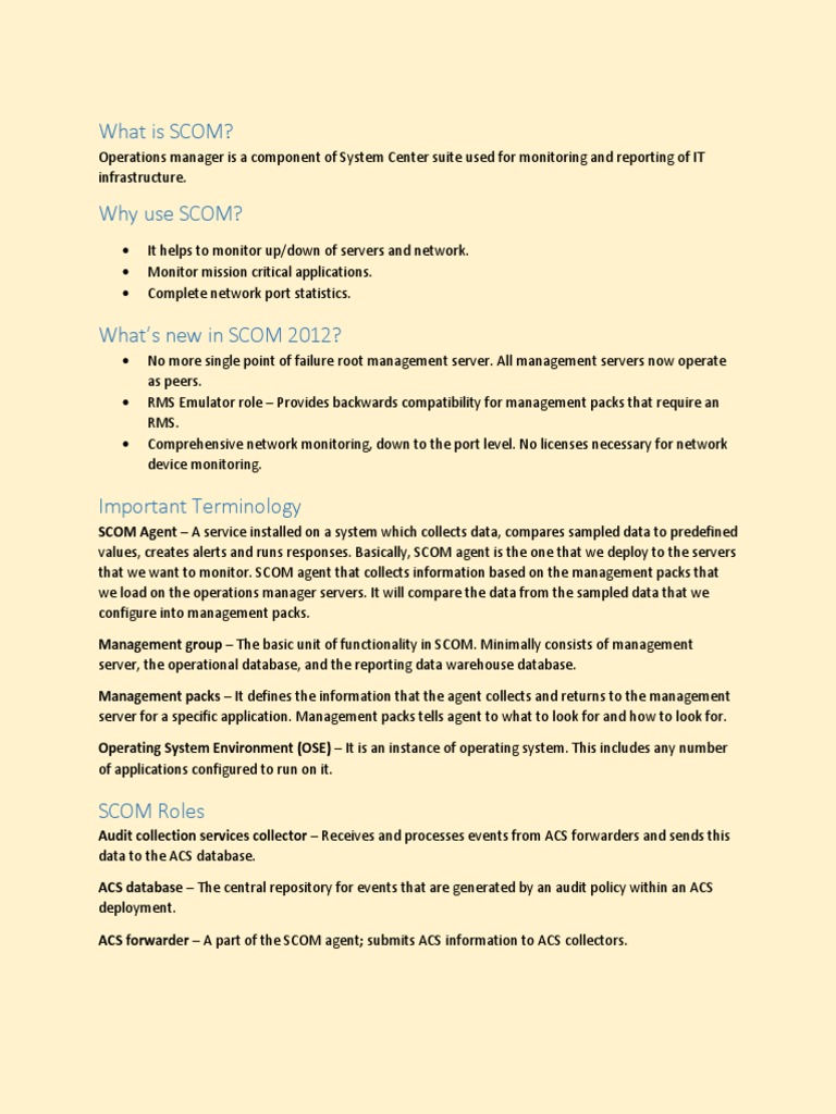 An Introduction to System Center Operations Manager (SCOM) 2012: Key ...