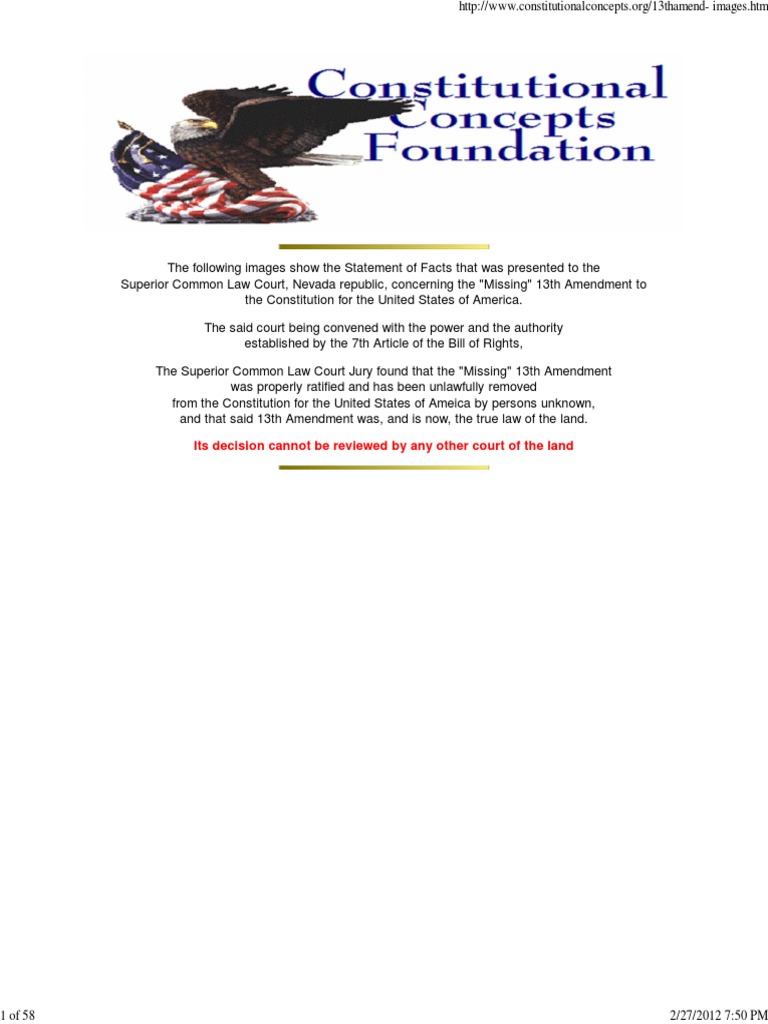 The Missing 13th - Images | PDF | Ratification | Thirteenth Amendment ...
