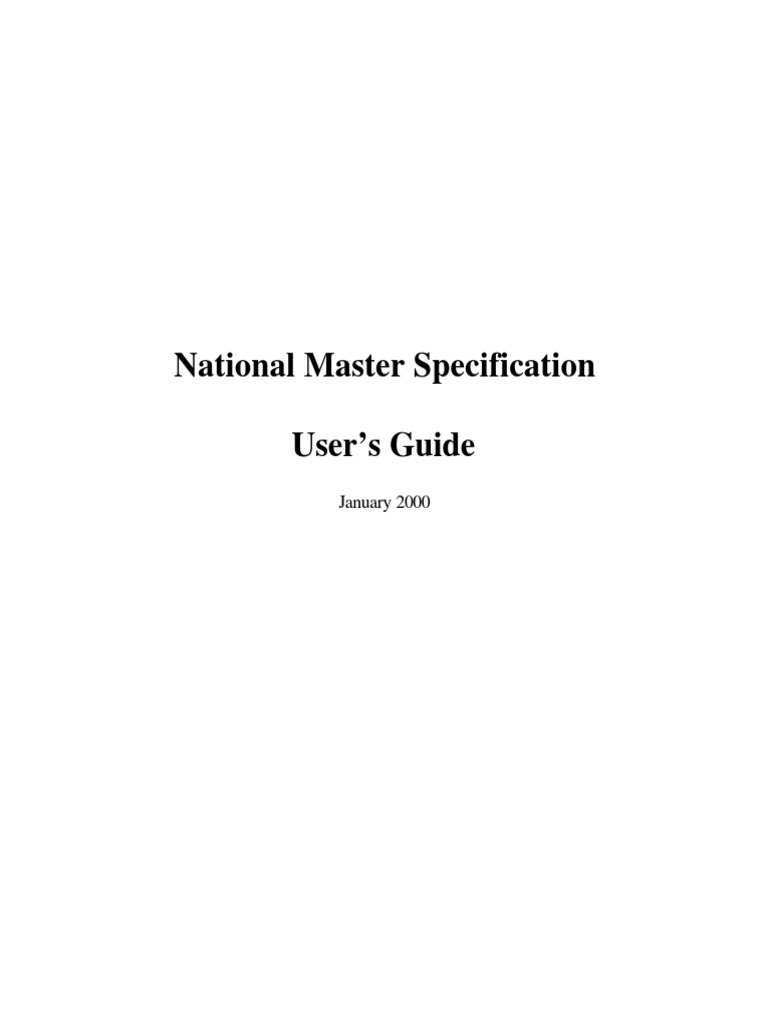 National Master Specs Users Guide | PDF | Specification (Technical ...