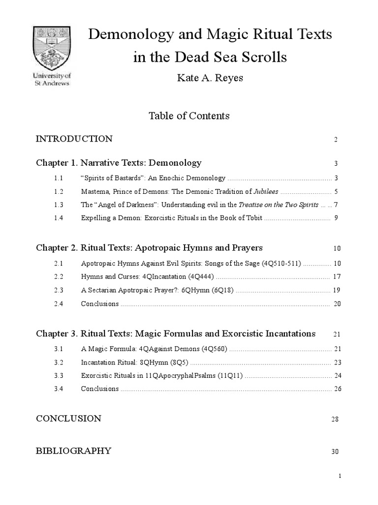Demonology and Rituals in Qumran Texts | PDF | Demons | Watcher (Angel)