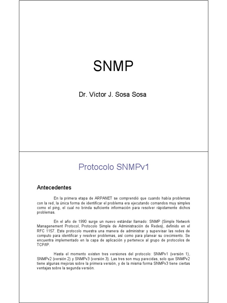 Diapositiva SNMP | Descargar gratis PDF | Red de computadoras | Arquitectura de Computadores