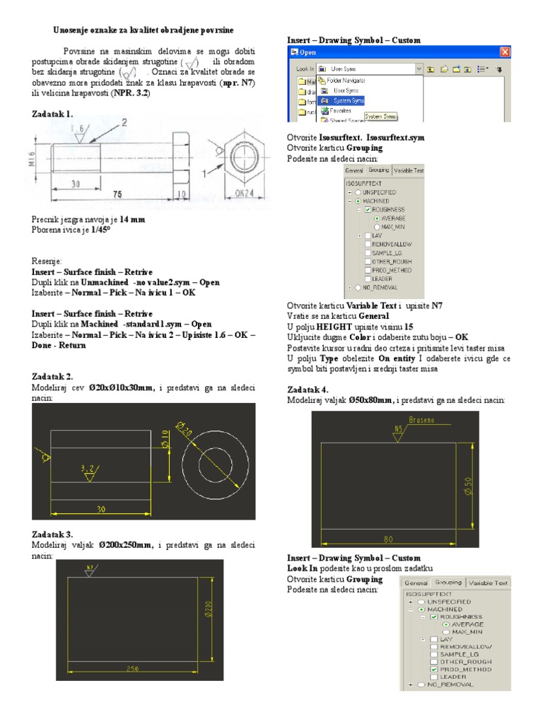 Modeliranje Mašinskih Elemenata I Konstrukcije - Predavanje - Unosenje Oznake Za Kvalitet ...