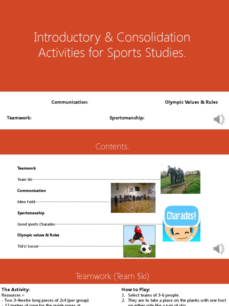 Sports Studies Teamwork Activities Guide | PDF | Psychological Concepts ...