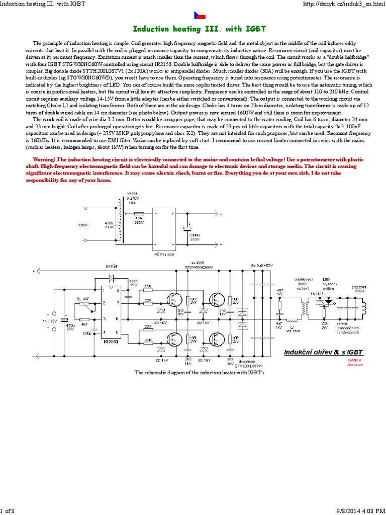 IGBT Induction Heater Circuit Design | PDF | Computers | Technology ...