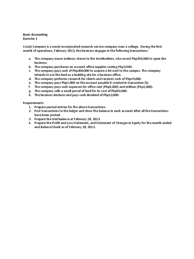 Principles of Accounting Exercises | PDF | Dividend | Balance Sheet