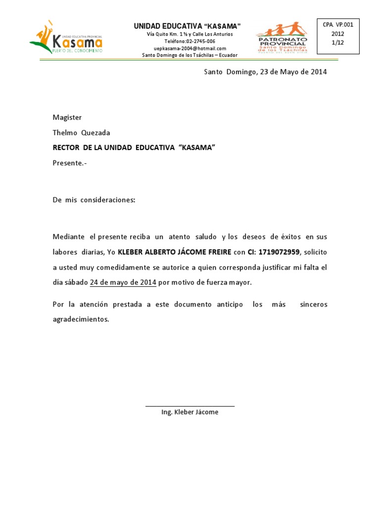 Formato de Solicitud Rector | PDF