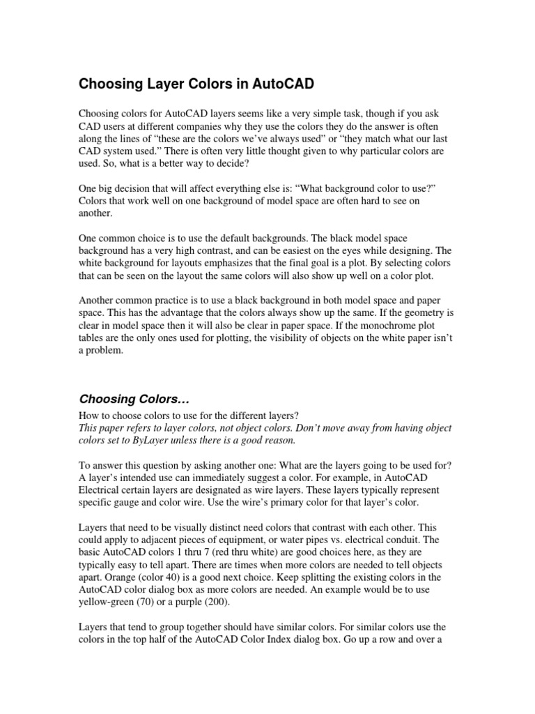 Choosing Layer Colors in Autocad | PDF | Business