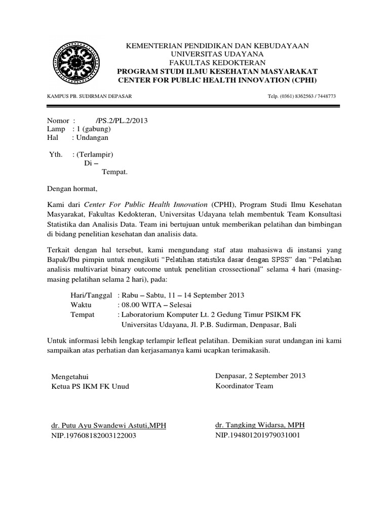 Surat Undangan Pelatihan | PDF