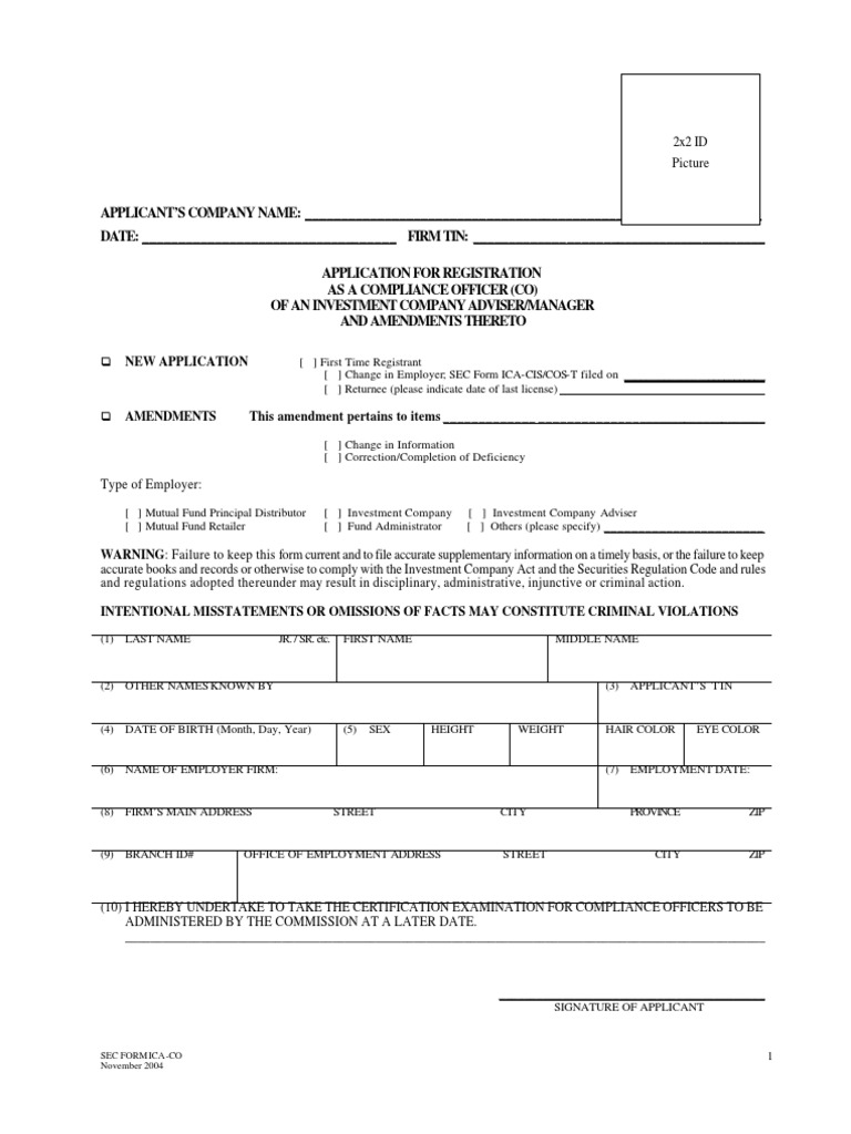 SEC Form ICA-CO | PDF | U.S. Securities And Exchange Commission ...