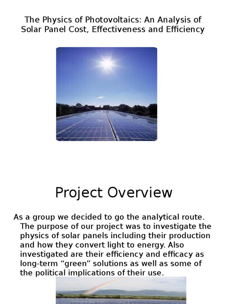 Solar Cell Presentation | PDF | Photovoltaics | Solar Energy