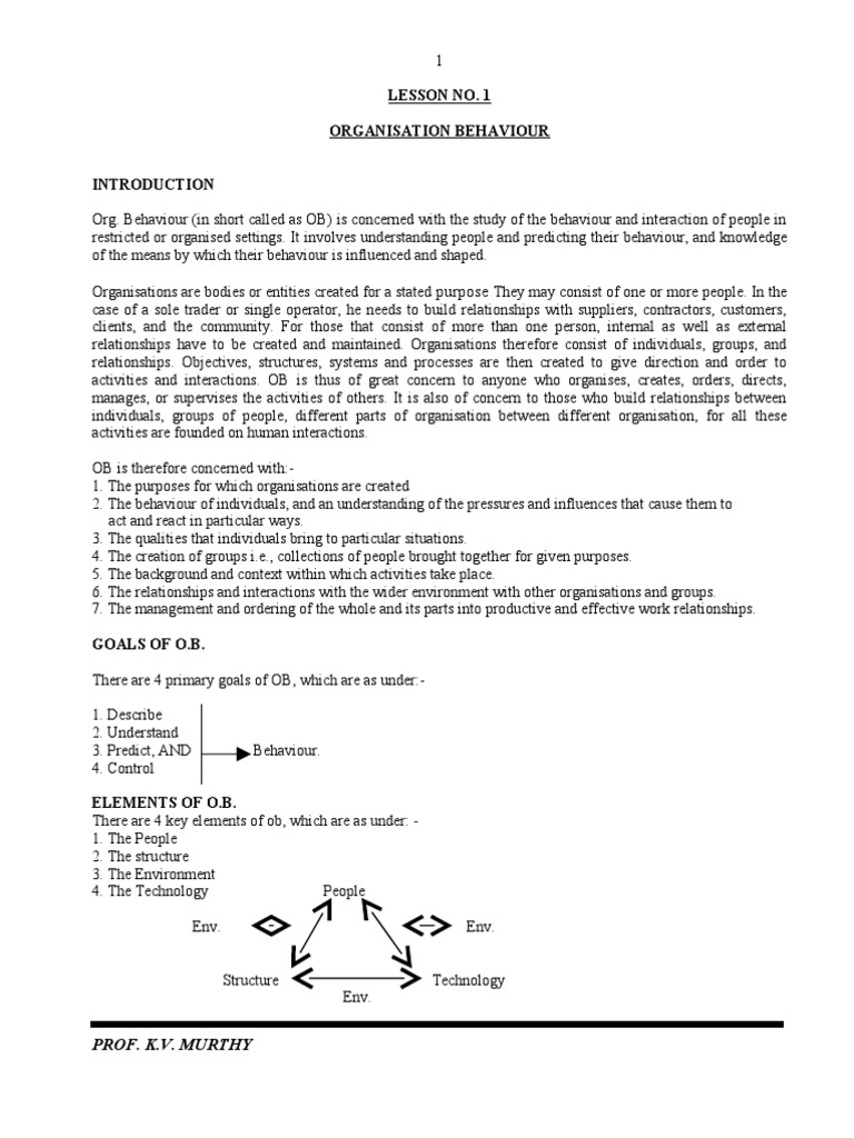 Introduction to Organisation Behaviour | PDF | Perception | Senses