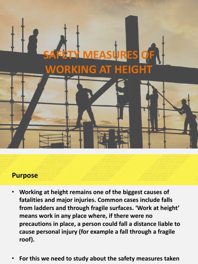 Safety On Construction Work at Heights | PDF | Ladder | Scaffolding
