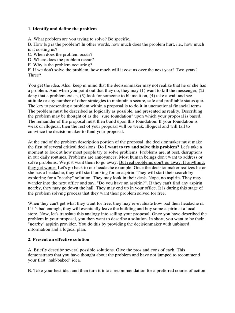 How to Write an Internal Proposal | Memorandum | Logic