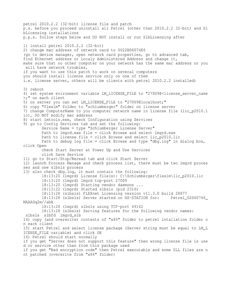 How To Install Petrel 2010 | PDF | Server (Computing) | Computer Network