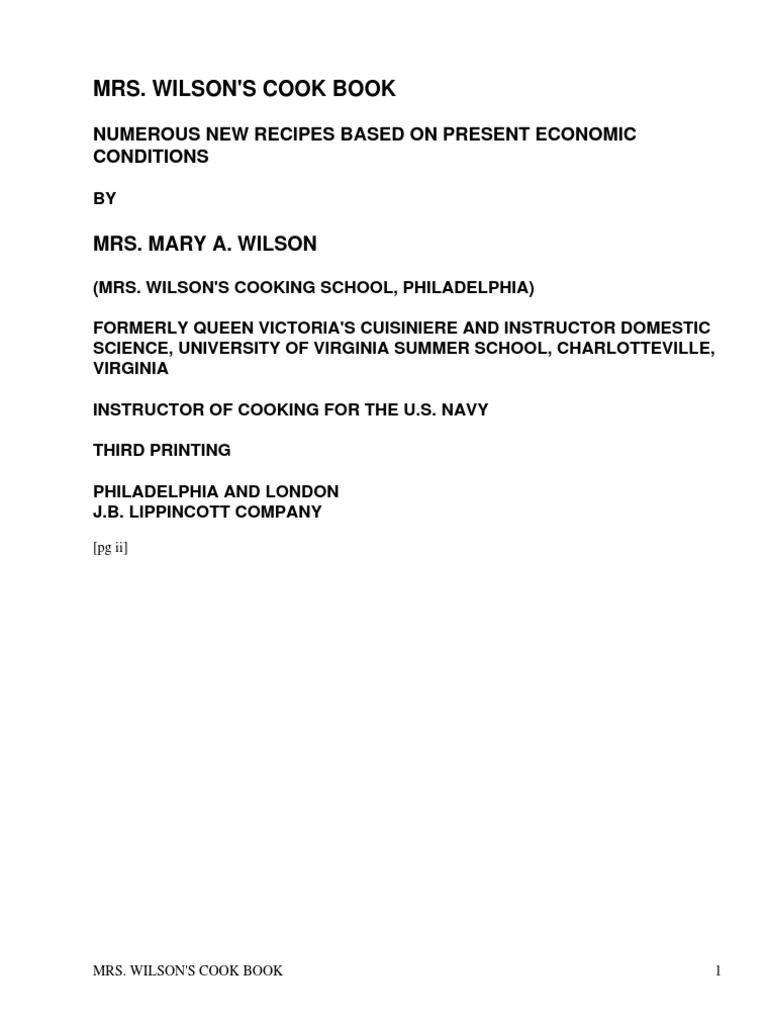 Mrs. Wilson'S Cook Book | PDF | Breads | Dough