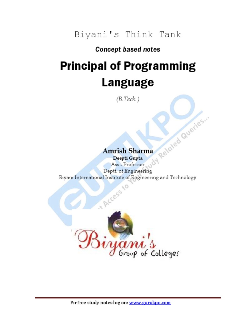 Principal of Programming Language | PDF | Subroutine | Central ...
